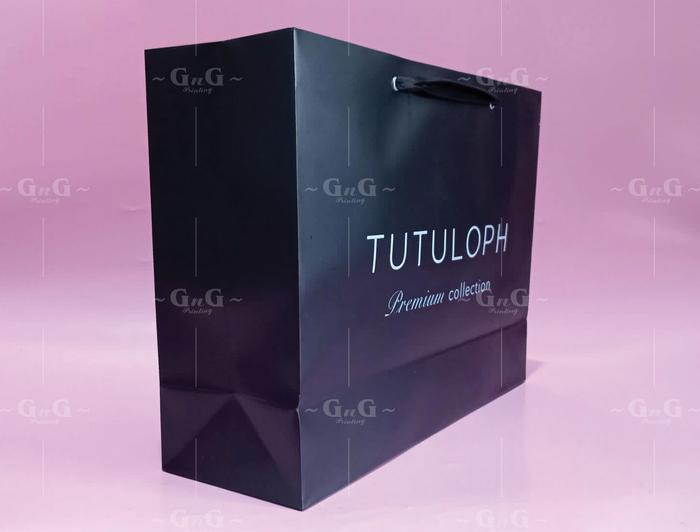 Jual 36x12x28 Custom Print Paper Shopping Bag Premium Hitam Glossy ...