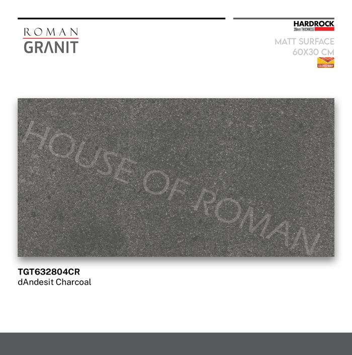 Jual ROMANGRANIT HARDROCK dAndesit Charcoal 60x30 TGT632804CR ROMAN ...