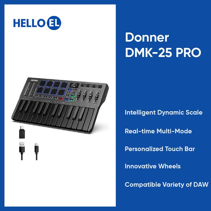Jual Donner DMK-25 PRO 25 Key Portable MIDI Keyboard Controller - Kota ...