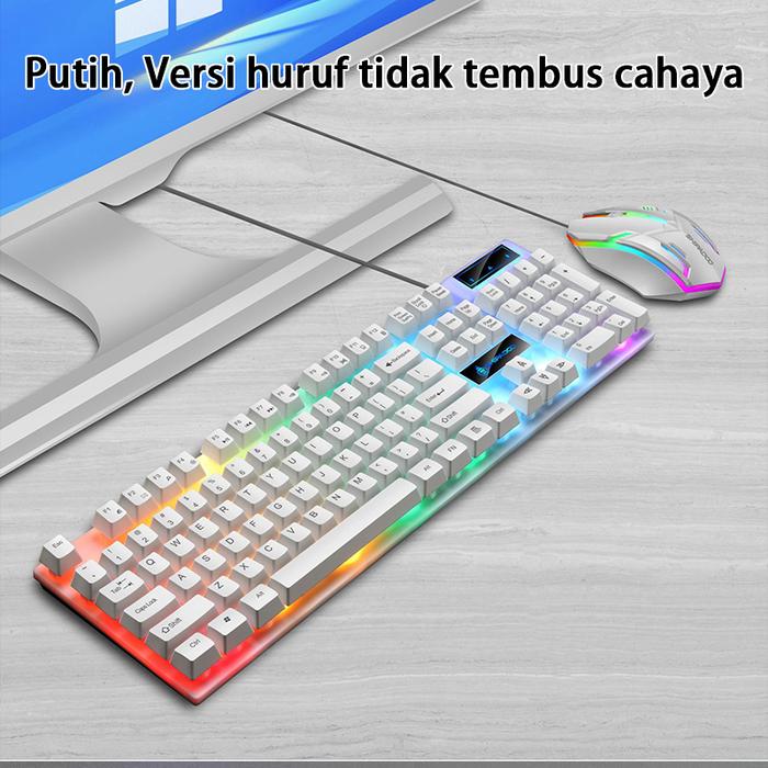 Jual Kombo Keyboard dan Mouse Gaming dengan Lampu RGB Cahaya / Termasuk ...