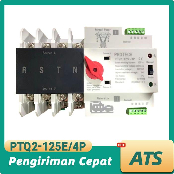 Jual ATS AC 100A 220V 4P Automatic Transfer Switch PTQ2-125E/4P ATS ...