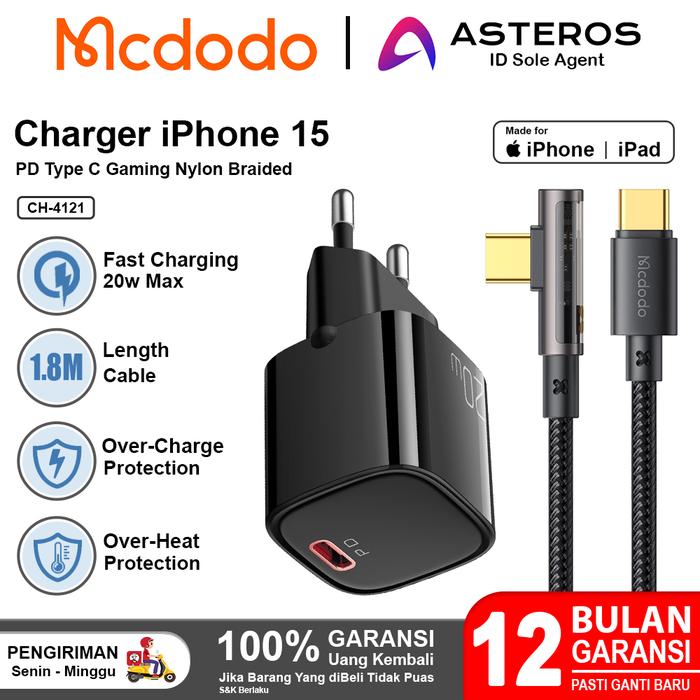 Jual MCDODO Charger Gaming iPhone 15 PD Type C Fast Charging 20w GAN ...