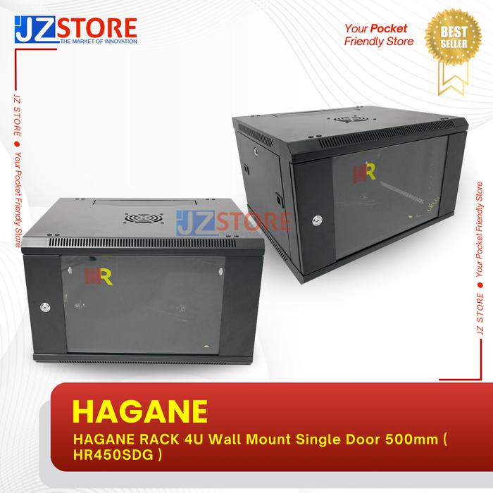 Jual HAGANE RACK 4U Wall Mount Single Door 500mm - Kota Medan - JZTECH ...