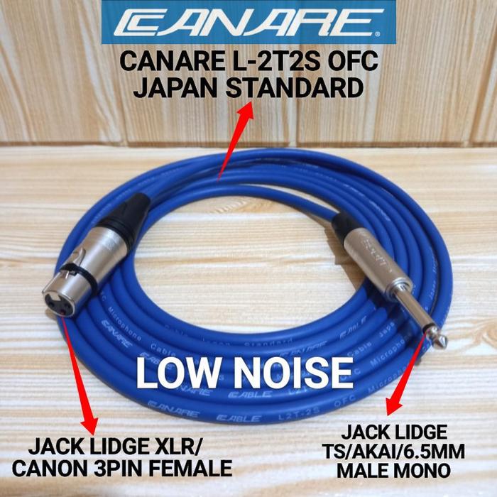 Jual KABEL MIC JACK XLR FEMALE TO JACK TS MALE 1M-5M - Biru, 1meter ...