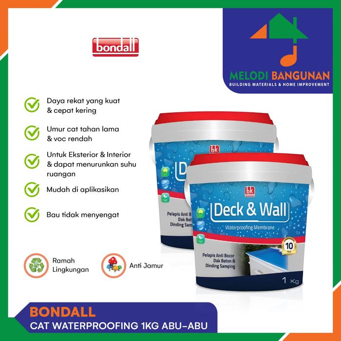 Jual Bondall - Cat Anti Bocor Tembok + Dinding Waterproofing Membrane Deck And Wall Beton 1 Kg ...
