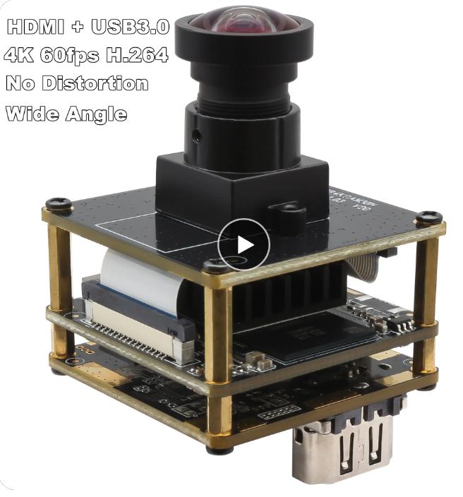 Jual ELP 4K 60fps Wide Angle No Distortion HDMI Camera 3840x2160 IMX415 ...