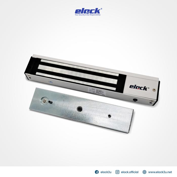 Jual ELOCK|Magnetic Lock 600AL/272kg|Door Lock LED|w/ ZL Bracket|EM ...