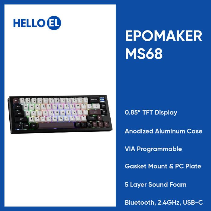 Jual EPOMAKER MS68 2024 Anodized Aluminum Case VIA Programmable Gasket ...