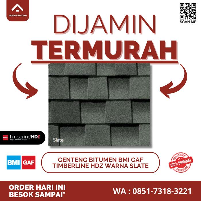Jual Genteng Atap Bitumen Aspal BMI GAF Timberline HDZ Warna Slate ...