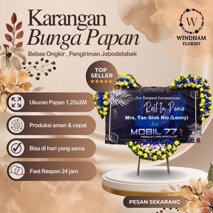 Jual Karangan bunga papan DIGITAL MURAH 1,25x2M | 3 jambul |Windham ...