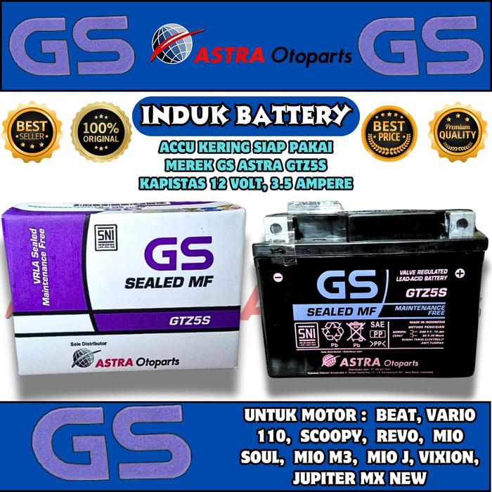 Jual AKI MOTOR BEAT KARBU BEAT FI SCOOPY VARIO 110 SPACY GS ASTRA GTZ5S ORI - Jakarta Timur ...