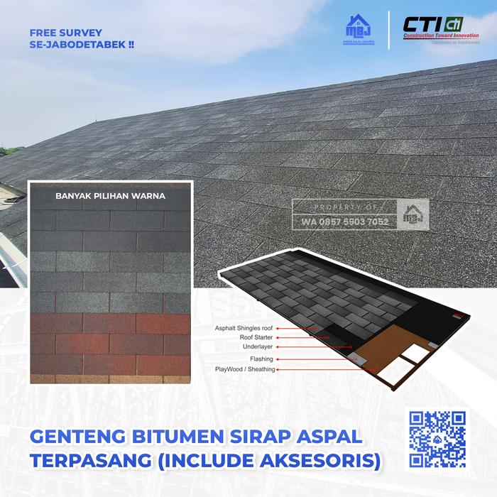 Promo Genteng bitumen sirap aspal terpasang include baja ringan ...