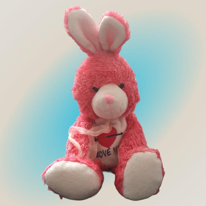 Jual Boneka Kelici Bunny Rabbit Warna Pink Putih I love You -Bisa duduk ...