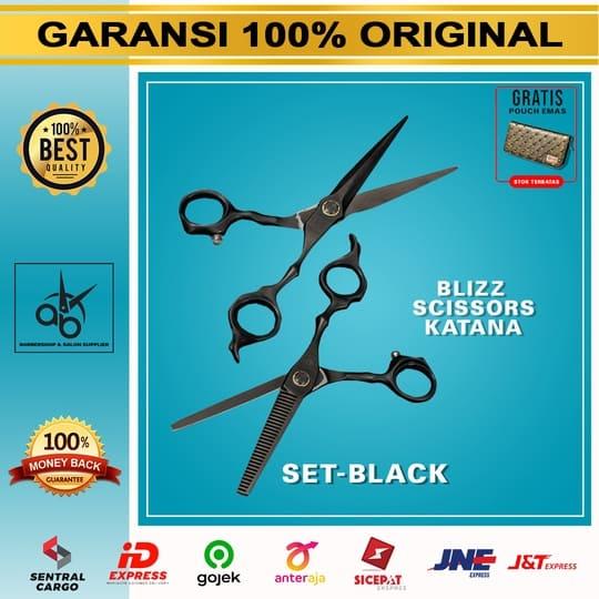 Jual Blizz Scissors Katana AK014GY Set Black Japanese Blade Gunting ...