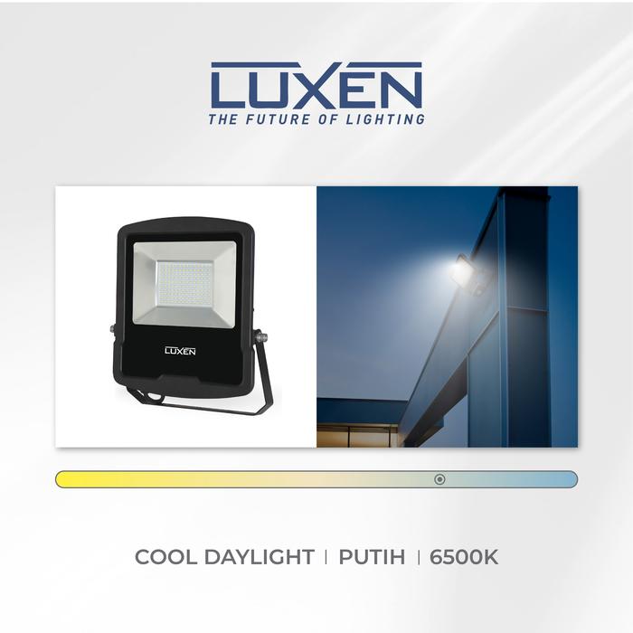 Promo LUXEN LAMPU SOROT LED FLOOD LIGHT SLIM SMD 100 Watt Cahaya Putih ...
