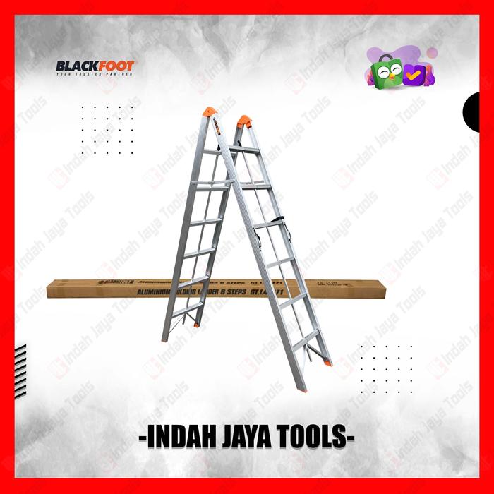Promo BLACKFOOT Tangga Lipat Stick ALUMUNIUM 6 Step - Aluminium Folding ...