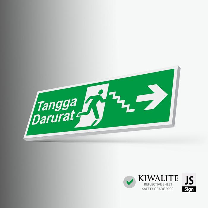Jual SAFETYSIGN K3 - EVAKUASI TANGGA KANAN - STICKER KIWALITE ...