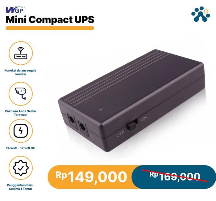 Promo WGP UPS1202A Mini DC UPS Travel Adaptor Untuk Backup CCTV Modem ...