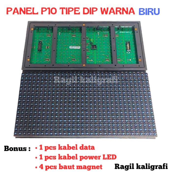 Jual Modul panel led P10 biru tipe DIP outdoor - panel p10 running text ...