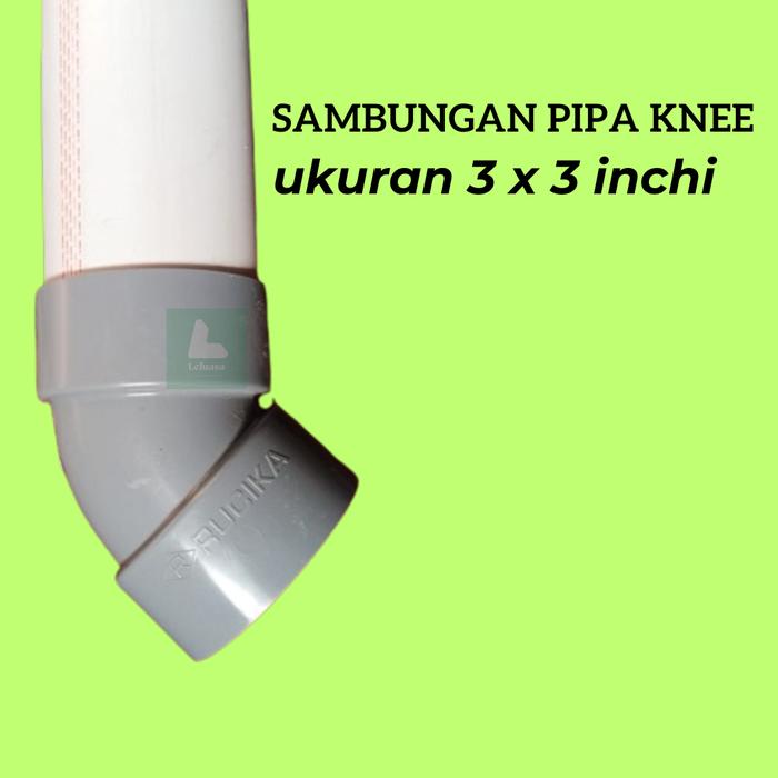 Jual Sambungan Miring Pipa Fiting Paralon Sedikit Tekukan 45 Derajat Keni Knee 3 Inch Pvc D ...