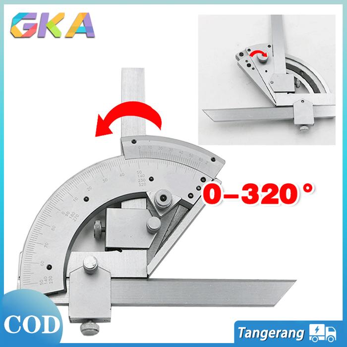 Jual 0-320 Degree Vernier Angle Ruler Bevel Protractor Alat Ukur Sudut ...