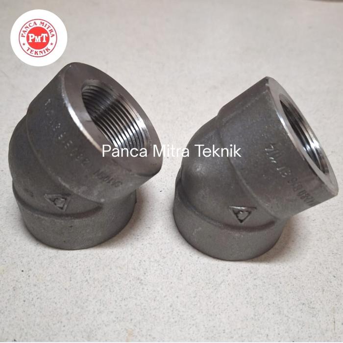 Jual 3/4" inch Elbow besi 45 Derajat Class 3000 Drat NPT - Jakarta ...
