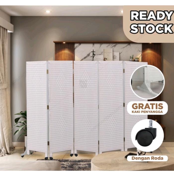 Jual Partisi Ruangan Portable 5 Pintu Dengan Roda Kokoh Berkualitas ...