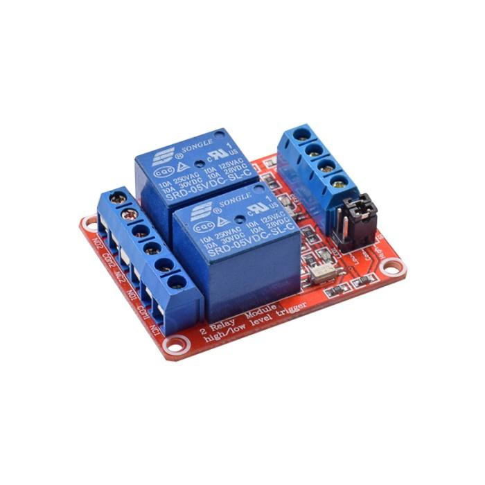 Jual RED 2 Channel 5V Relay Module Board Shield with Optocoupler ...