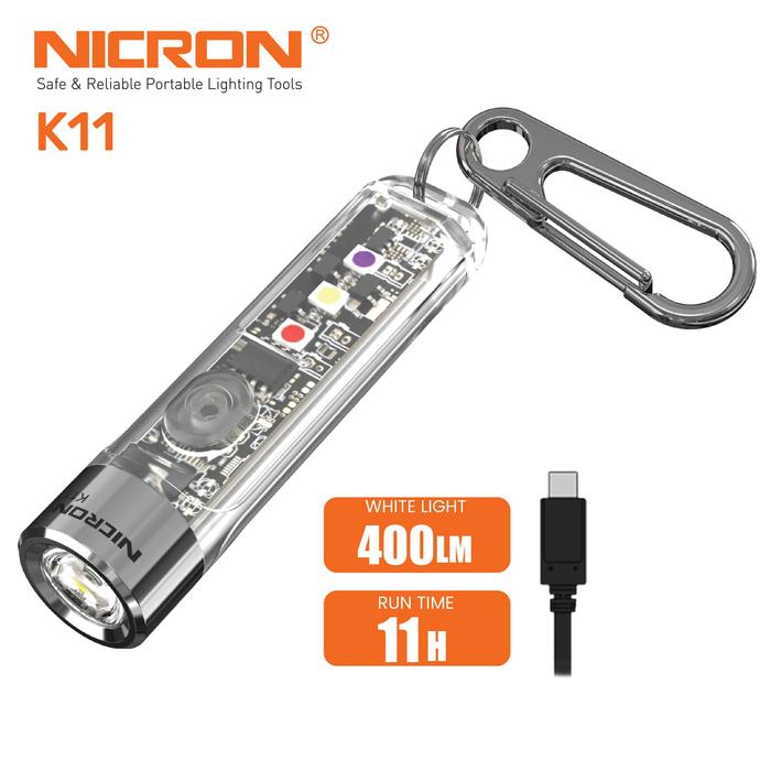 Promo Nicron K11 Tingkat Cahaya 400 Lumens, Runtime Battery 11 Jam ...