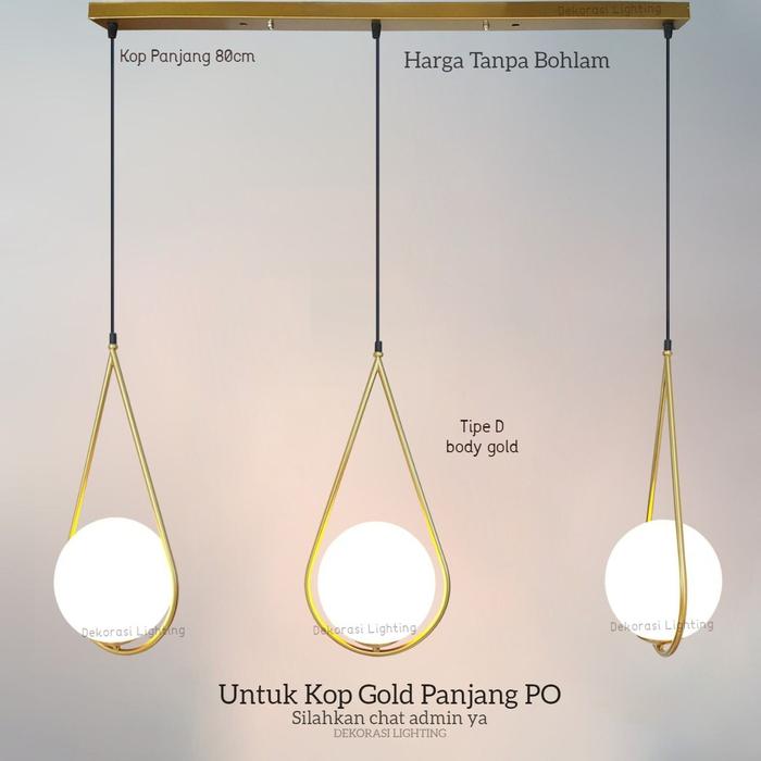 Jual Lampu gantung 3in1 kaca modern meja island kop panjang 1set 3 lampu - Jakarta Pusat ...