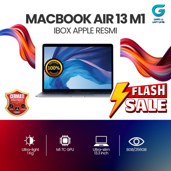 Promo MGND3ID Apple Macbook Air 2020 13 M1 Chip 8C CPU 8GB 256ssd 7C GPU OS - STANDAR, GREY ...
