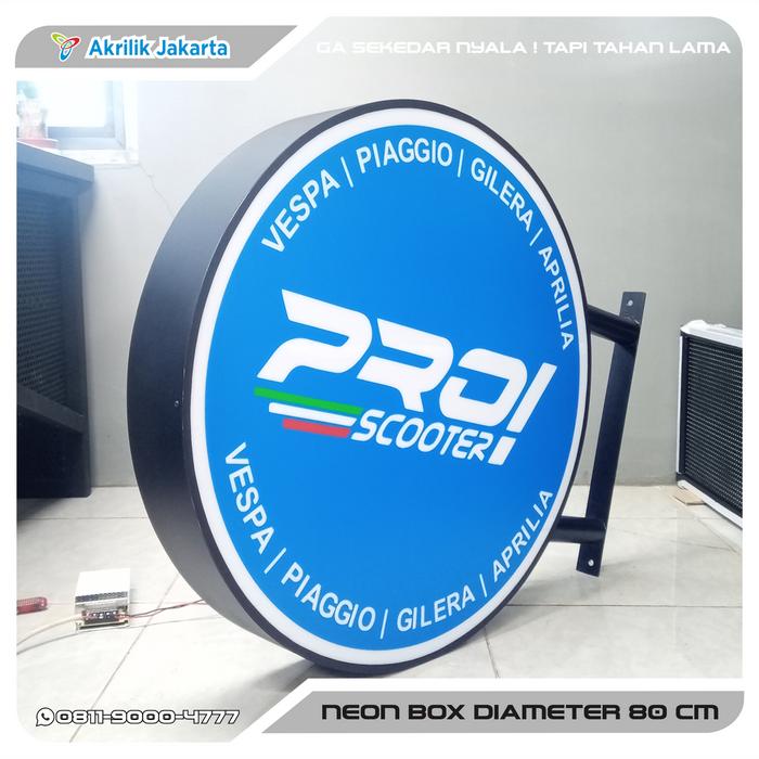 Promo Neon Box LED | Neon Sign plat galvanis anti karat bulat 80cm - 2 ...