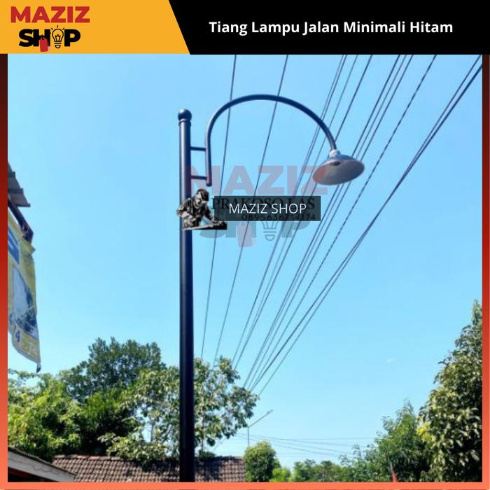 Jual Tiang Lampu Jalan Minimalis Hitam Fullset / Tiang Saja - Tiang ...