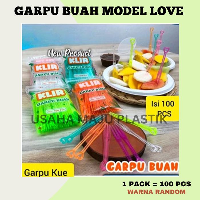 Jual GARPU KUE MODEL LOVE / GARPU BUAH WARNA WARNI ISI 100 PCS ...