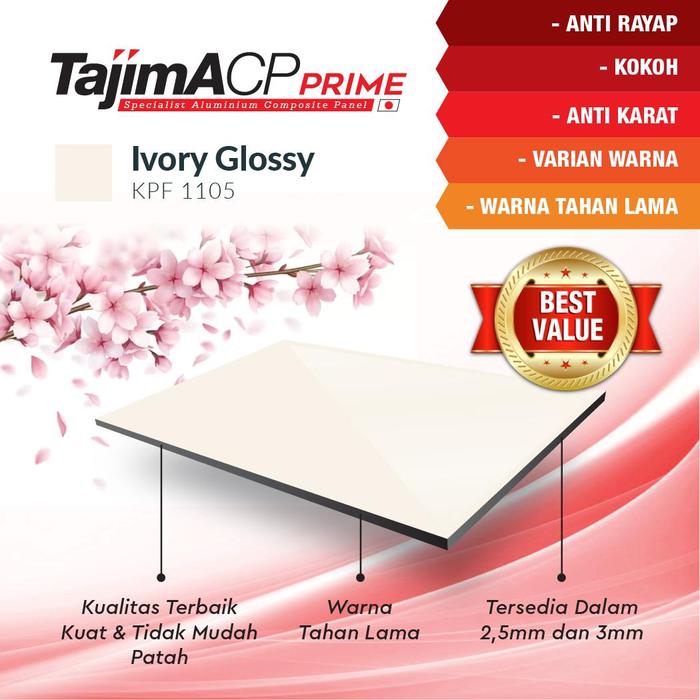 Promo ACP Aluminium Composite Panel TAJIMA 3mm Indoor - Ivory Glossy ...