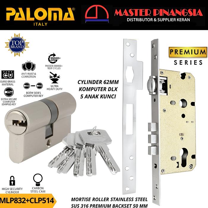 Jual PALOMA MLP 832+CLP 514 MORTISE CYLINDER BODY KUNCI PINTU ROLLER ...
