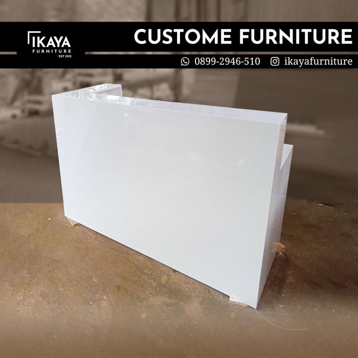 Jual Meja resepsionis putih polos / meja resepsionis single / meja ...