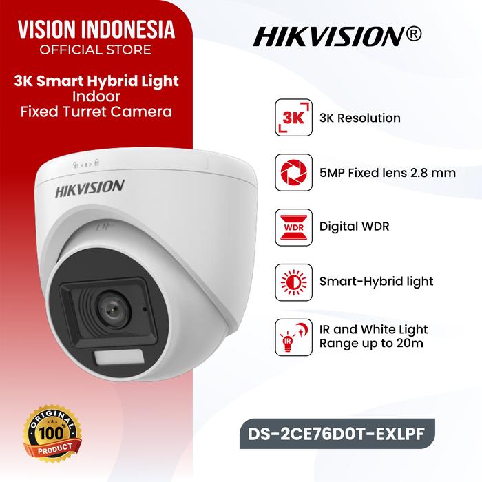 Jual HIKVISION DS-2CE76K0T-EXLPF TURBO HD 5MP Dual Light Fixed Turret Cam - Jakarta Utara ...