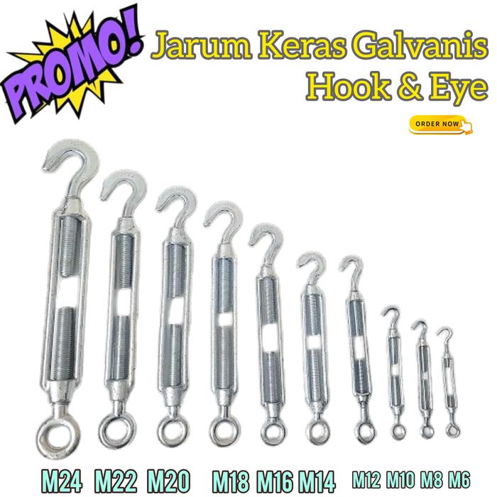 Jual Jarum Keras Galvanis Spanskrup M6 M8 M10 M12 M14 Kuat Span Skrup ...