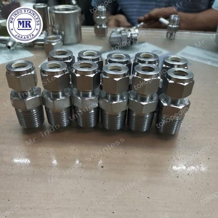 Jual Male Connector Tube 3/4" x 3/4" NPT Konektor Stainless SS316 ...