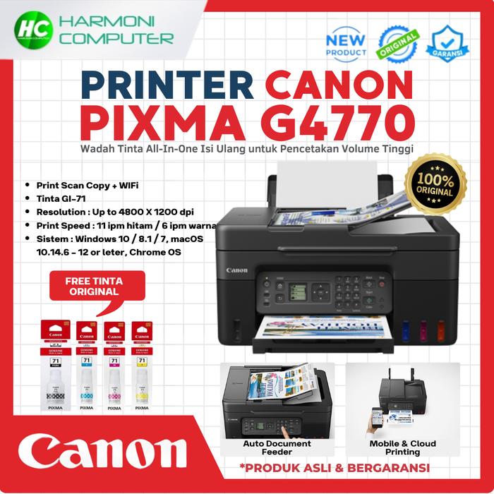 Promo PRINTER CANON G4770 / G 4770 / G-4770 PIXMA ALL IN ONE - Kota ...