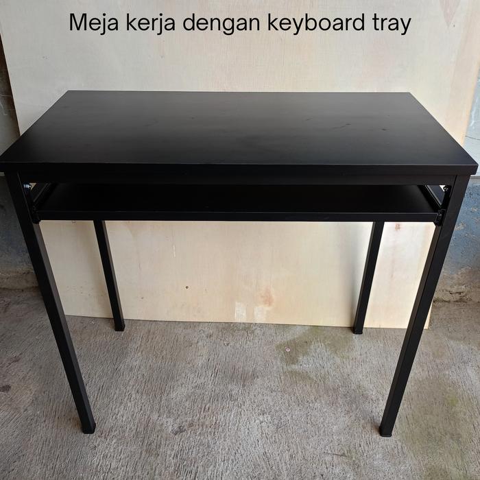 Jual Meja Kerja komputer dengan keyboard tray 80x40x75 hitam doff - Kab ...
