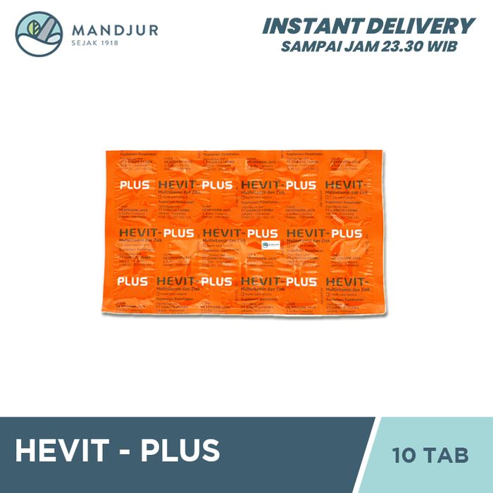 Jual Hevit-Plus 10 Kaplet - Multivitamin, Vitamin C 500mg, dan Zinc ...