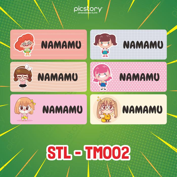 Jual Stiker Nama Anak - Sticker Label Nama Karakter Anti Air Waterproof ...