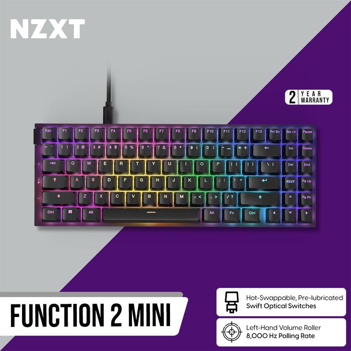 Promo NZXT Function 2 Mini TKL Compact Tenkeyless Optical Gaming ...