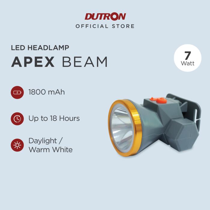 Jual DUTRON Senter Kepala LED Apex Beam Rechargeable 7 Watt Lampu ...