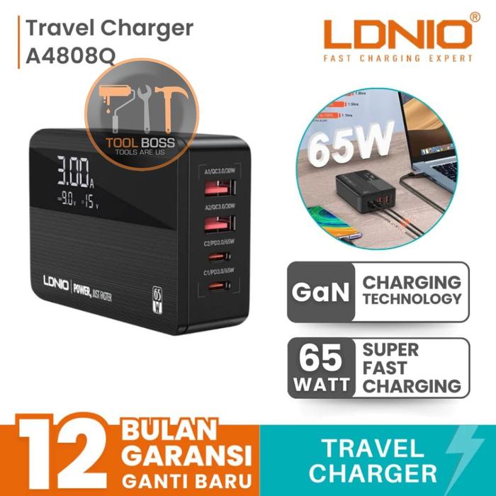 Jual LDNIO DESKTOP CHARGER LED DISPLAY GAN FAST CHARGER - A4808Q ...