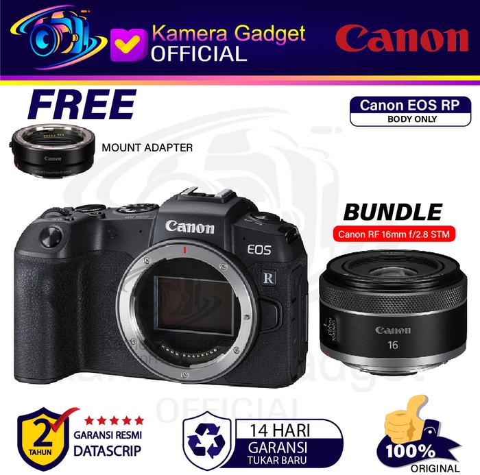 Promo Canon EOS RP Body Only / RF 16MM F2.8 / RF 35MM F1.8 / RF 50MM F1 ...
