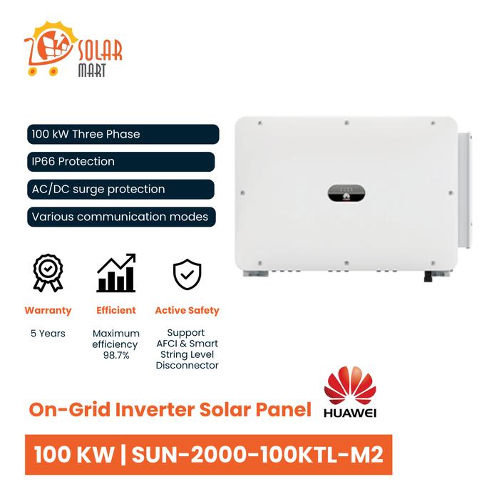 Jual Huawei 100 kW On Grid Inverter SUN-2000-100KTL-M2 Three Phase PV Solar Panel Surya ...