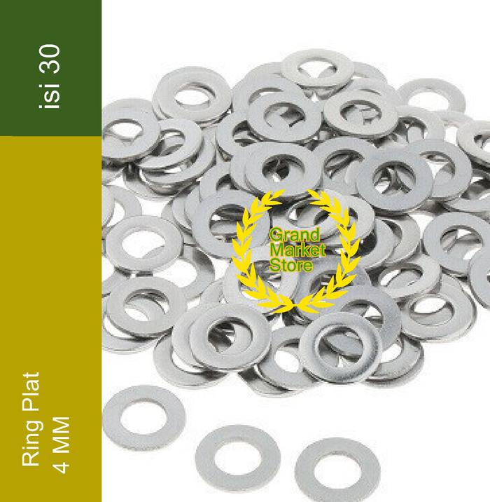 Jual Ring Plat Putih 4mm Ring Untuk Baut M4 Stainles isi 30 - Jakarta ...